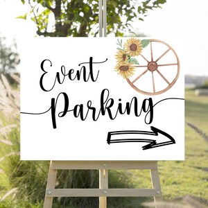 Event Parking Sign Template, Printable, Rustic, Western, DIY, Try ...