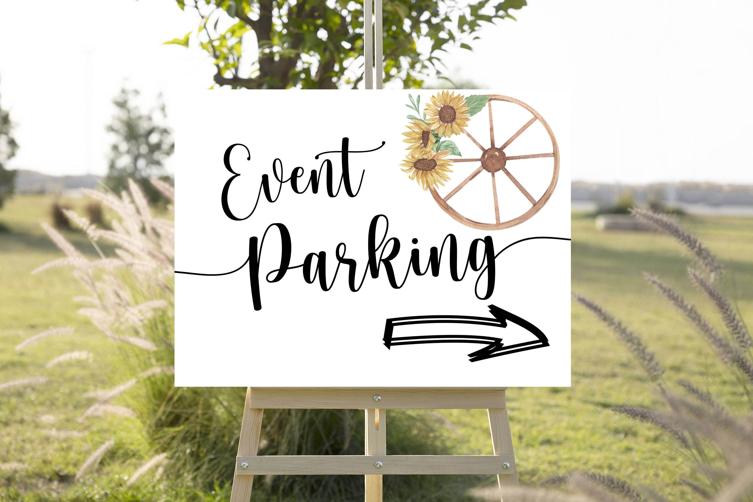 Event Parking Sign Template, Printable, Rustic, Western, DIY, Try ...