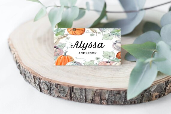 Printable Table Name Card Template Thanksgiving Fall - Etsy