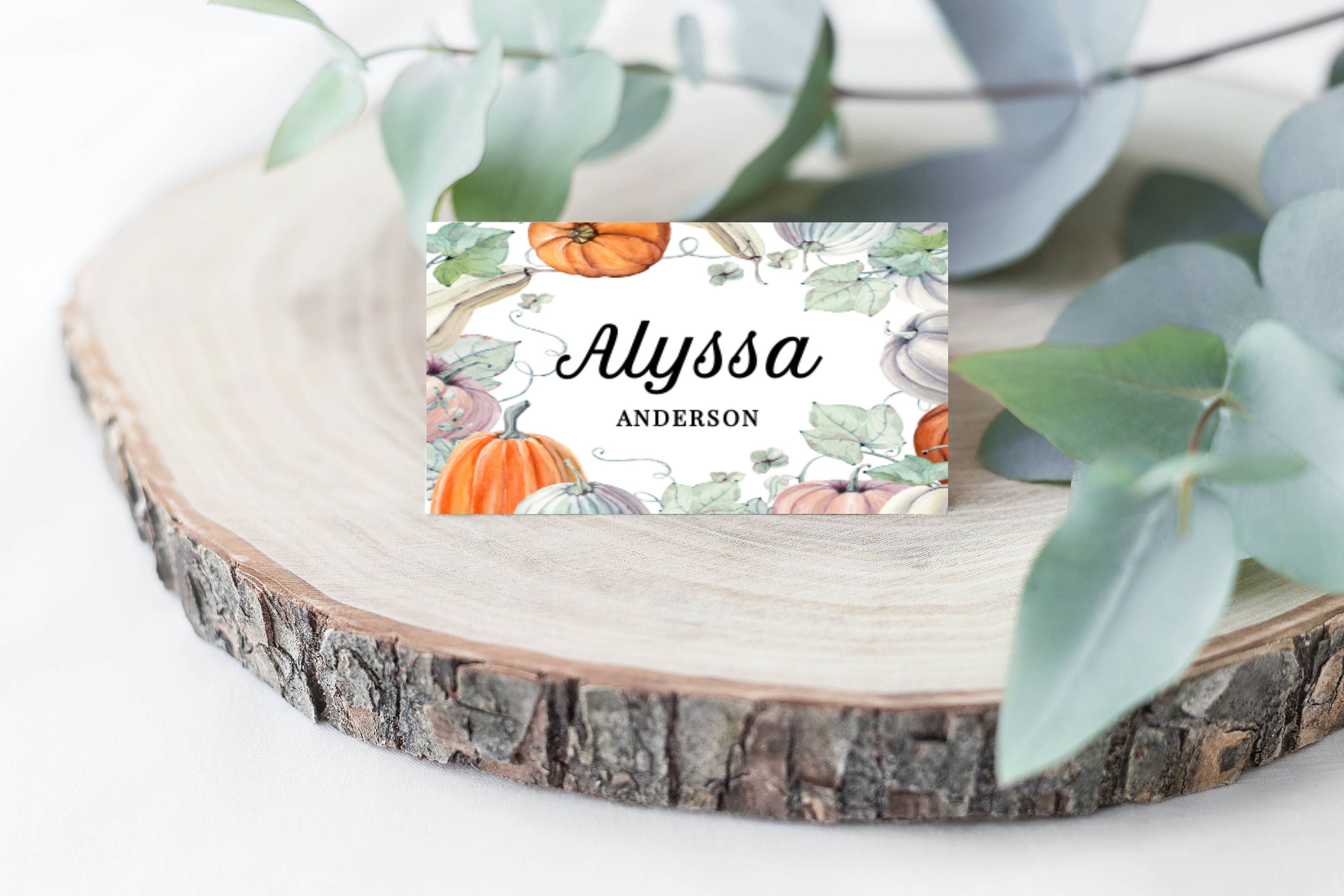 Printable Table Name Card, Template, Thanksgiving, Fall, Autumn ...