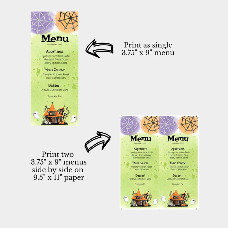 Halloween Menu Template, Printable, Fall, Autumn, Pumpkin, Try Before ...