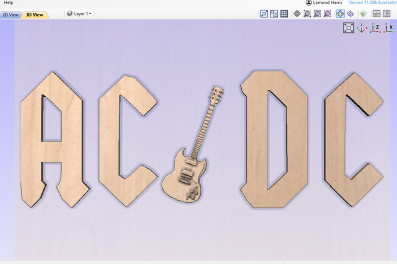 Acdc Guitar Logos Four 4 CNC 3D Relief Files, STL - Etsy