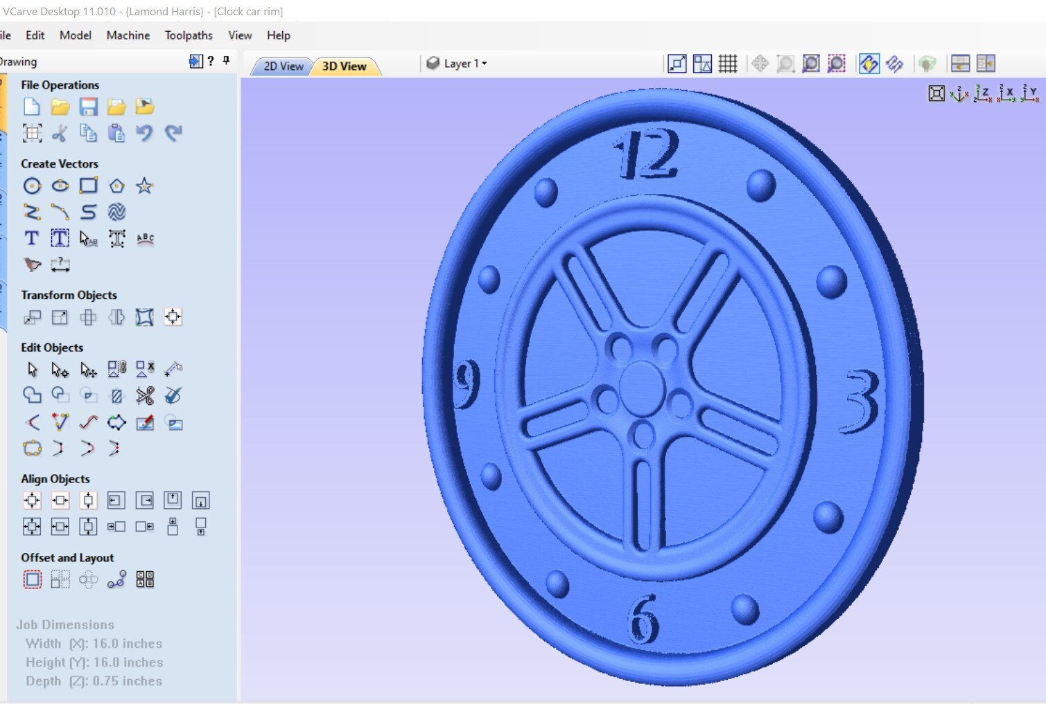 Car Rim Clock | CNC 3D Relief File STL - Etsy