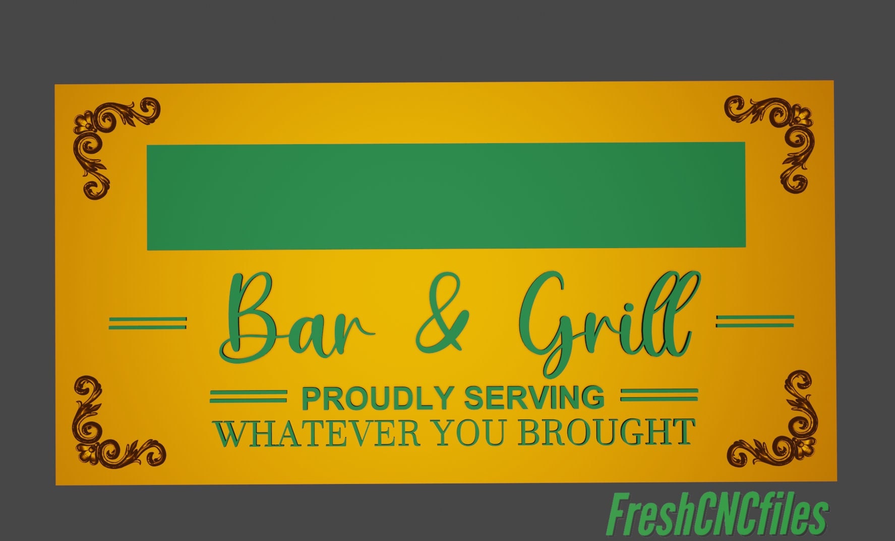 Bar and Grill Sign | CNC 3D Relief File STL - Etsy