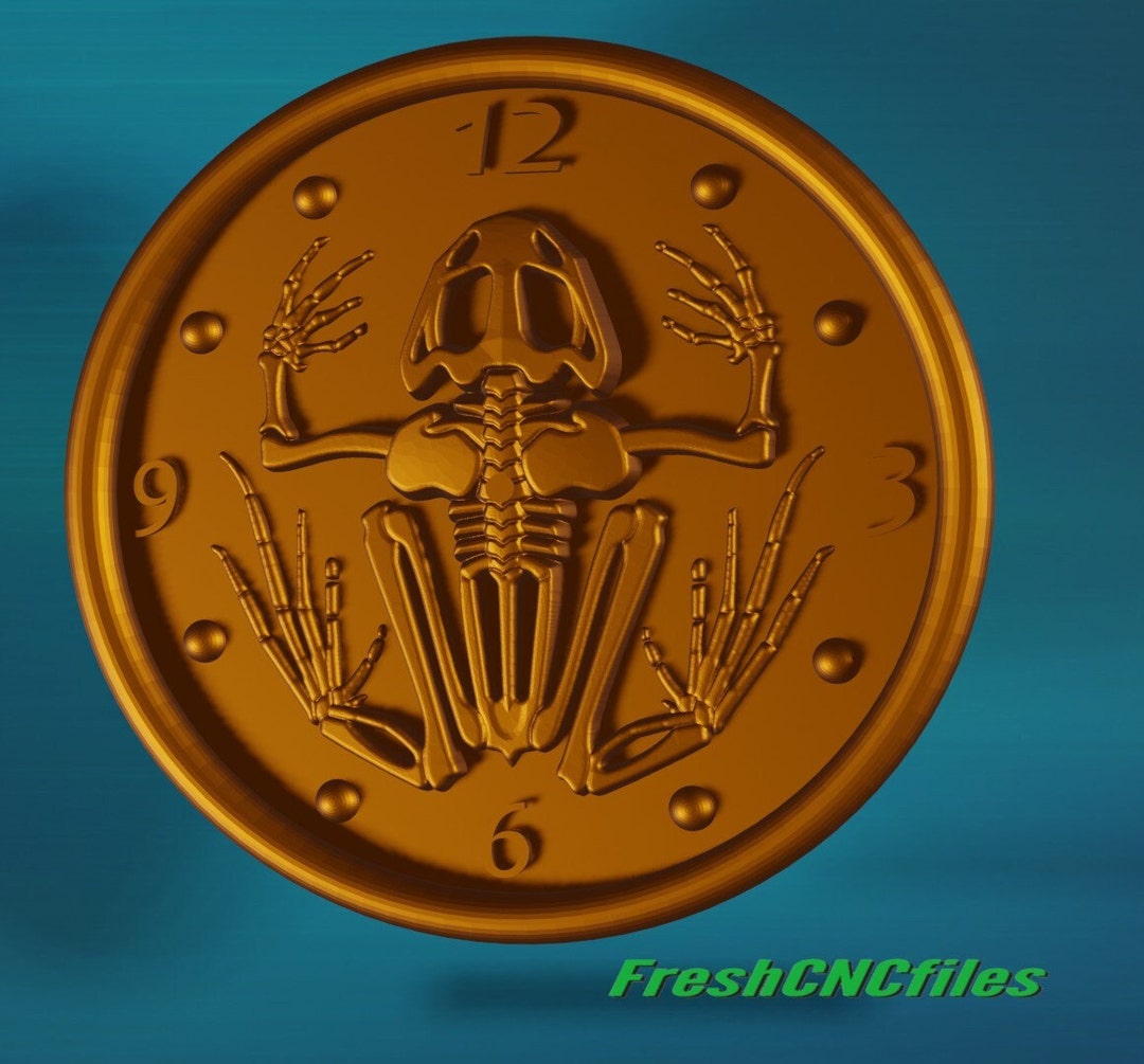 Frog Skeleton Clock | CNC 3D Relief File STL - Etsy