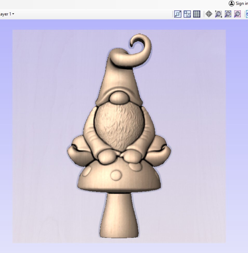 Gnome on Mushroom | CNC 3D Relief File STL - Etsy