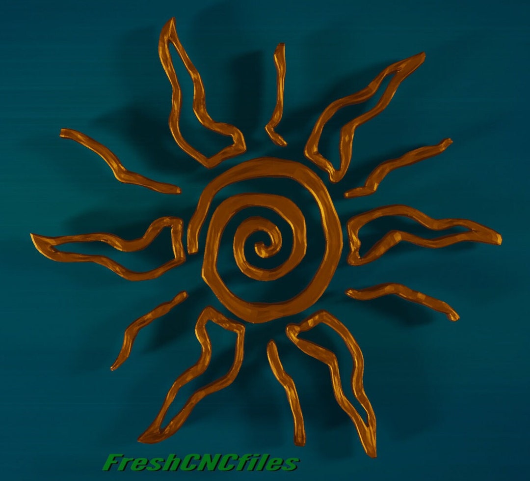 Sun Wavy Rays | CNC 3D Relief File STL - Etsy
