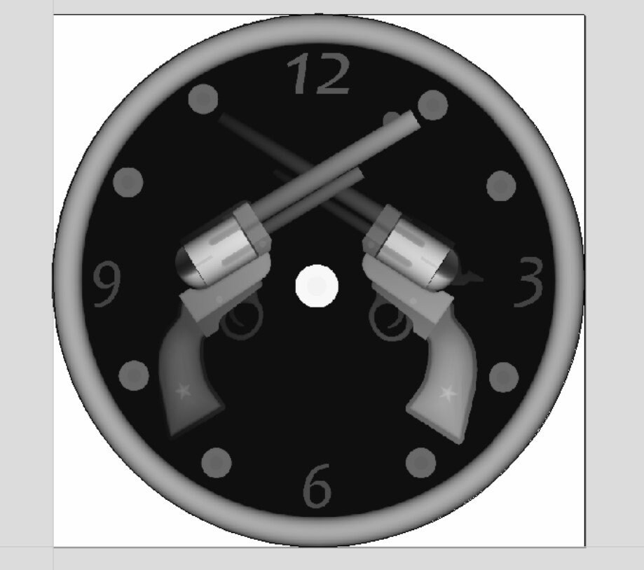 Gun Clock | CNC 3D Relief File STL - Etsy