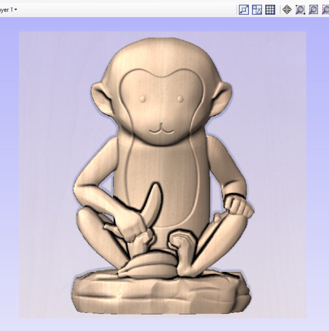Monkey | CNC 3D Relief File STL - Etsy