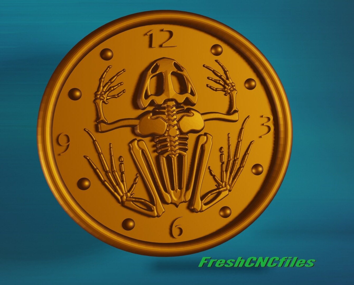 Frog Skeleton Clock CNC 3D Relief File STL - Etsy