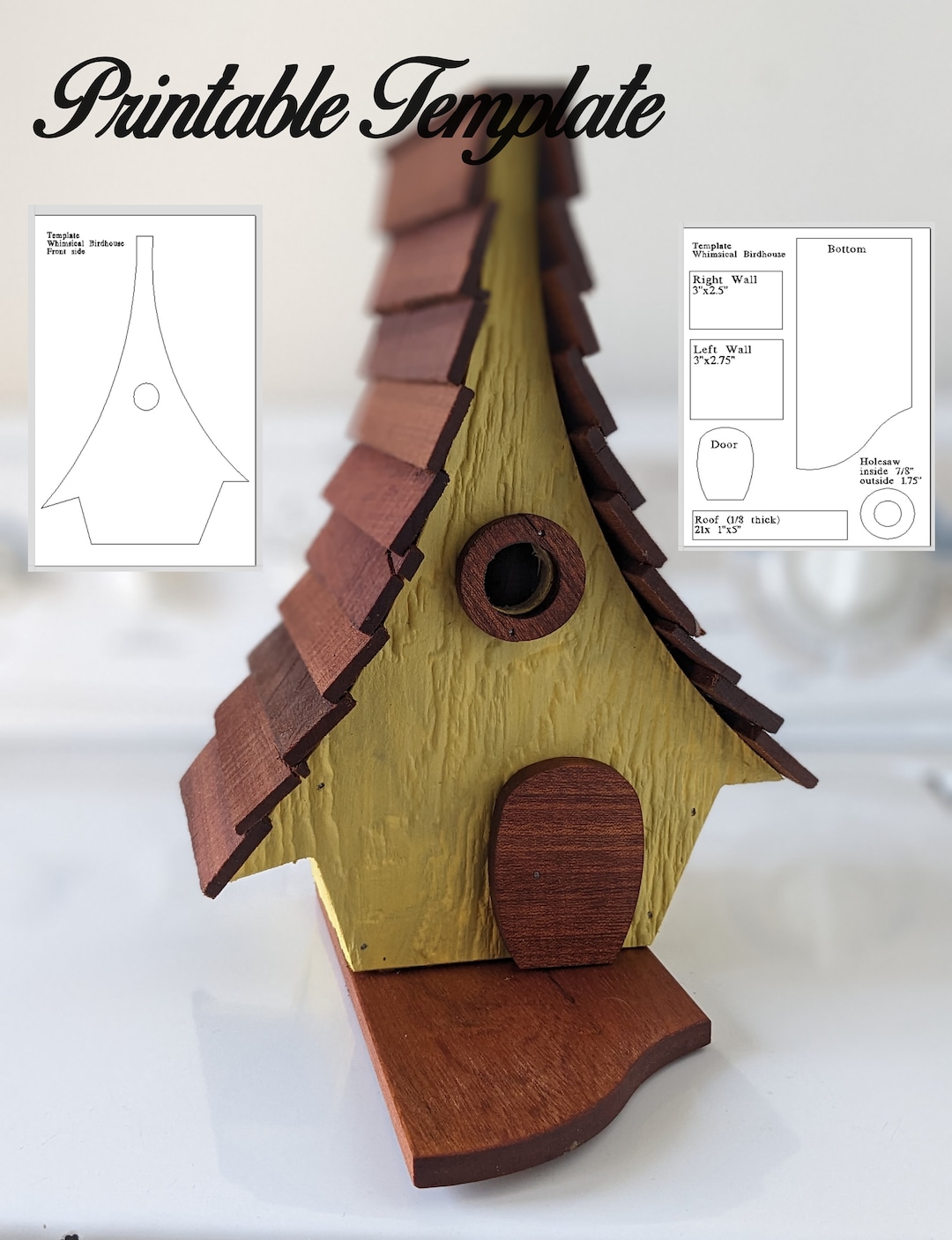 Whimsical Birdhouse Build Plans | Printable Template - Etsy