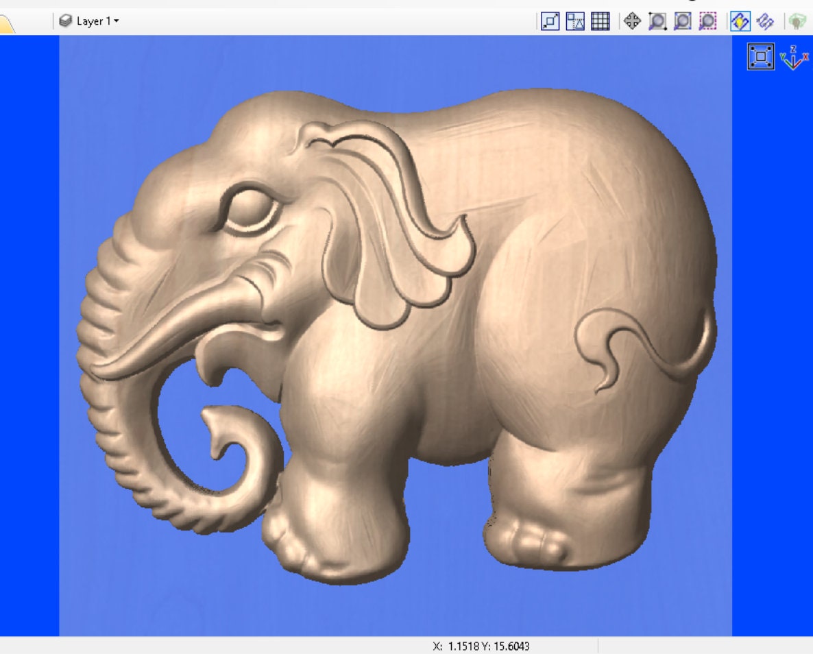 Cute Elephant CNC 3D Relief File STL - Etsy