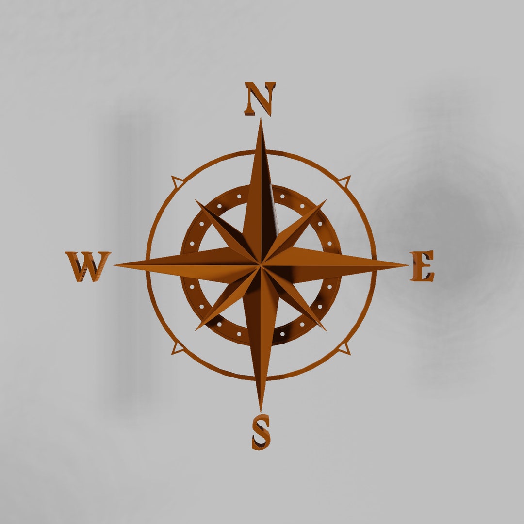Compass Cnc 3d Relief File Stl Etsy