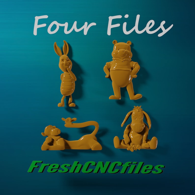 Cartoon Show Characters CNC 3D Relief File STL 4 Files - Etsy