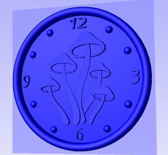 Magic Mushroom Clock CNC 3D Relief File STL - Etsy