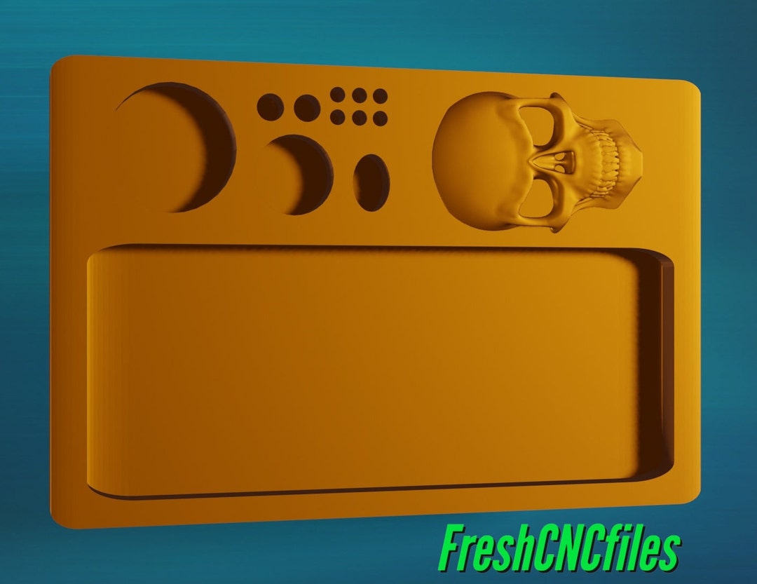 Skull Rolling Tray | CNC 3D Relief File STL - Etsy
