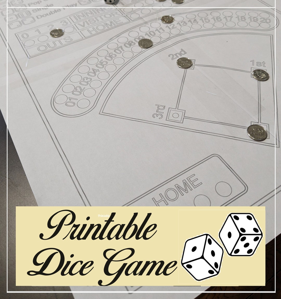 Baseball Dice Game - Printable - Play Now - Etsy