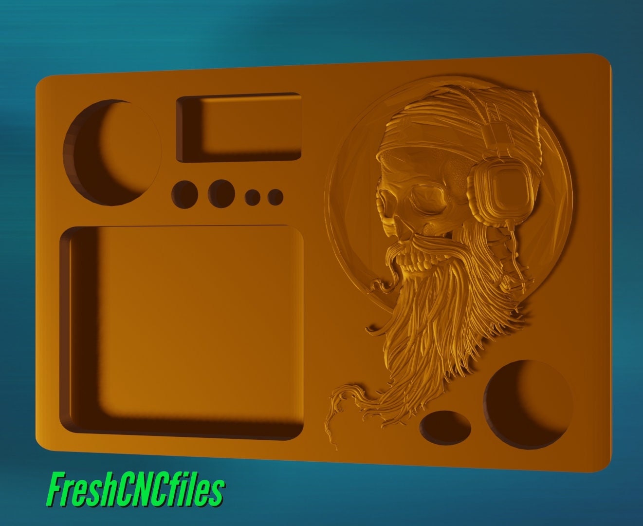 Skull Rocker Rolling Tray CNC 3D Relief File STL - Etsy