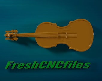 Violin, 3d STL Model for CNC Router, Artcam, Vetric, Engraver, Relief ...