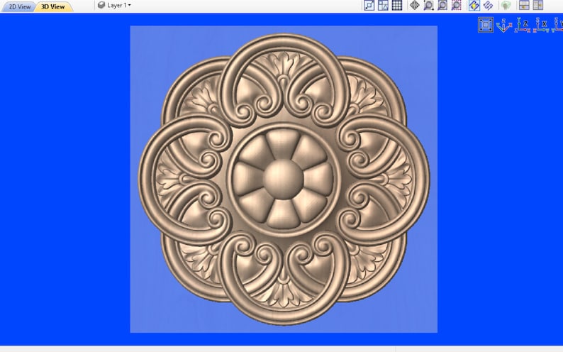 Onlay Flower Applique CNC STL 3D Relief File - Etsy