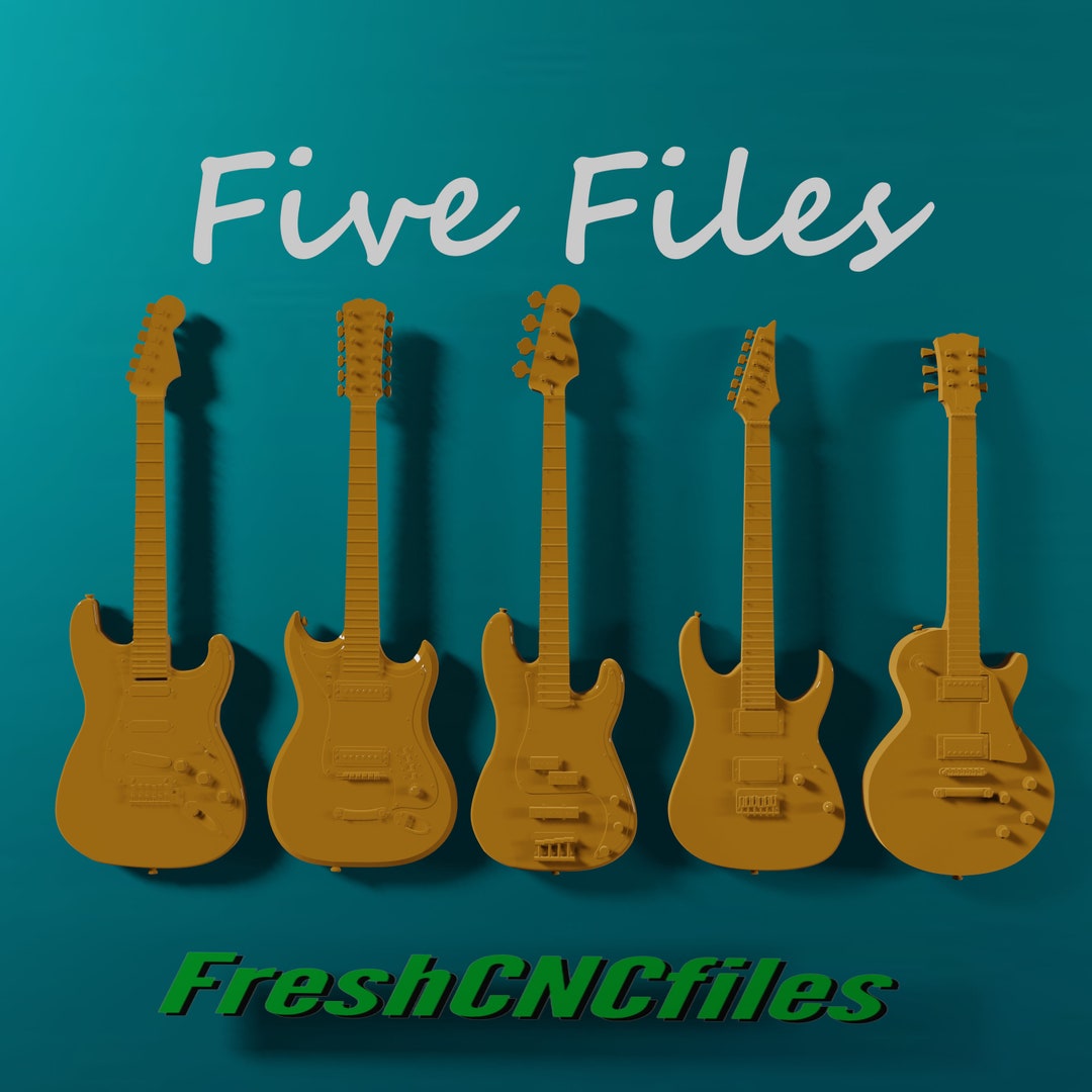Guitar | Five Files - CNC 3D Relief Files, STL - Etsy