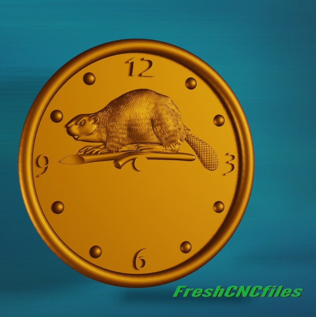 Beaver Clock | CNC 3D Relief File STL - Etsy