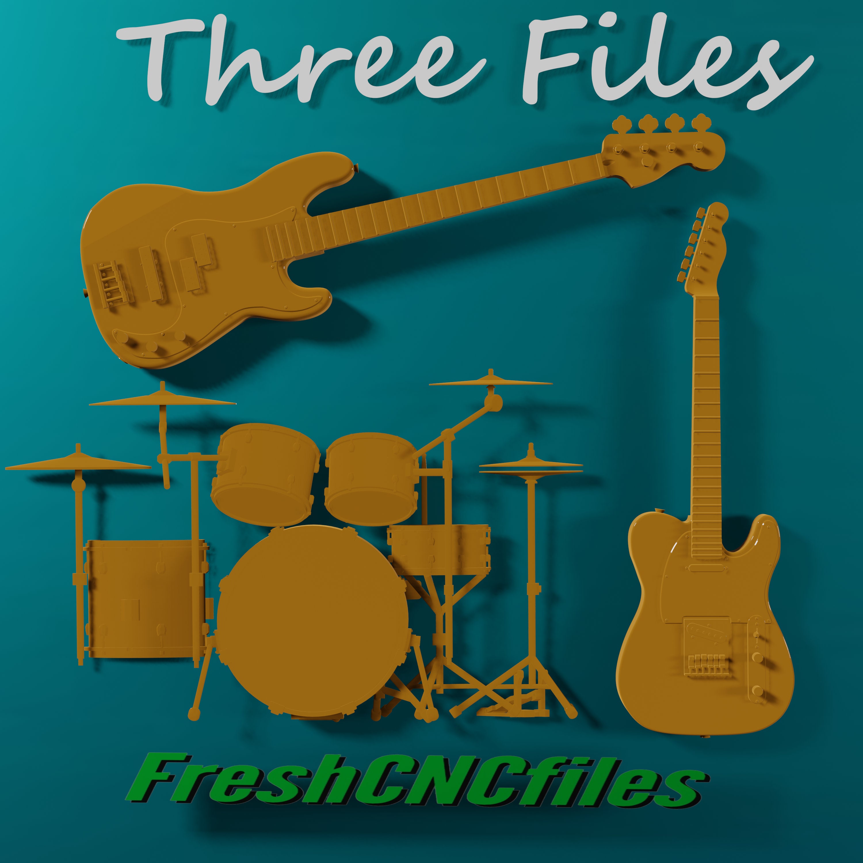 Band Instruments Three Files CNC 3D Relief Files, STL - Etsy