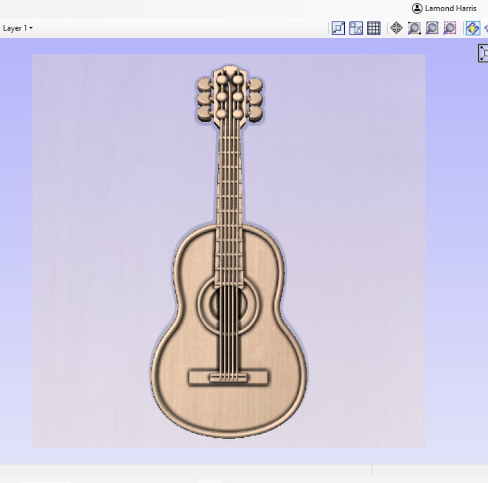 Guitar CNC 3D Relief File STL - Etsy
