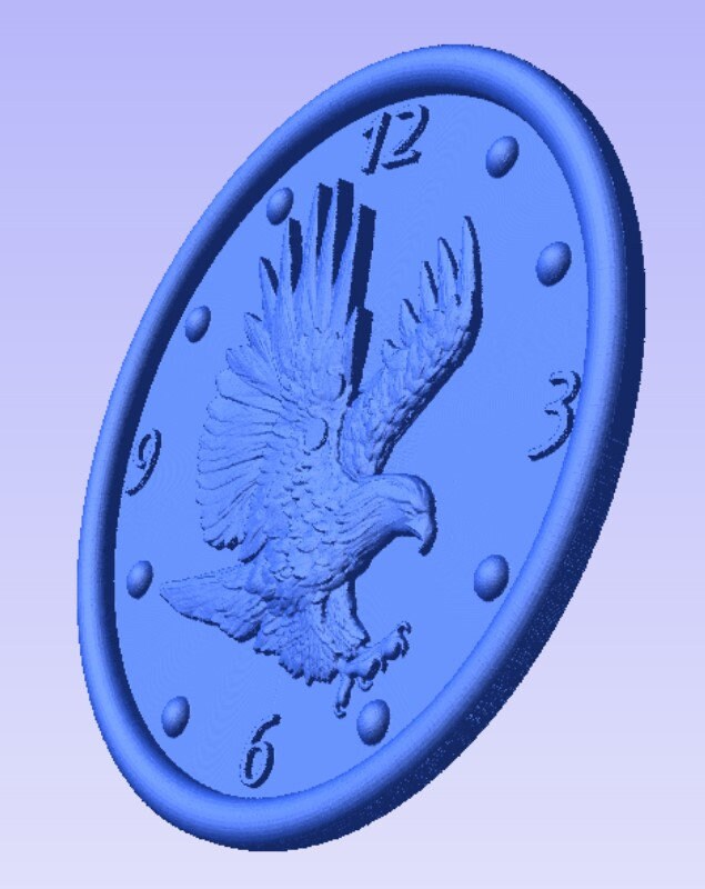 Eagle Clock | CNC 3D Relief File STL - Etsy