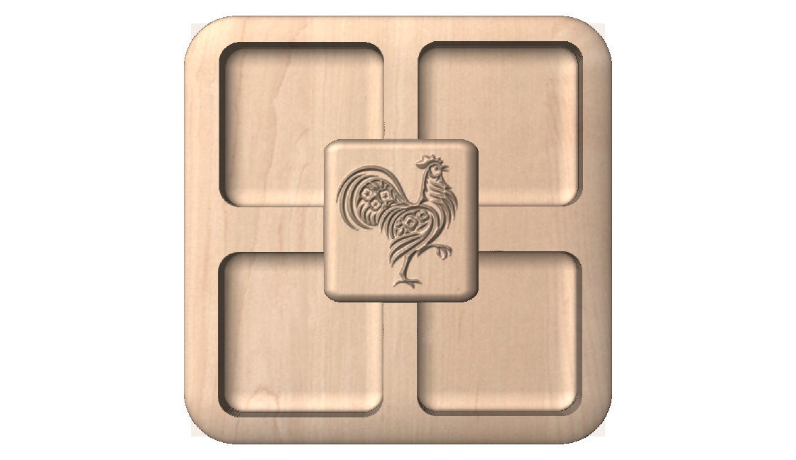 Appetizer Platter Rooster CNC 3D Relief File STL - Etsy