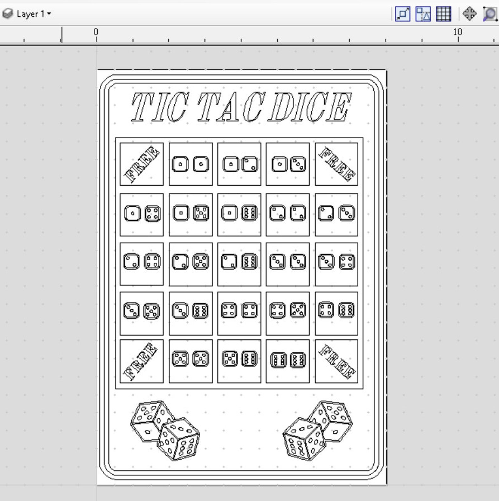 Tic Tac Toe Dice Game | CNC File - Etsy