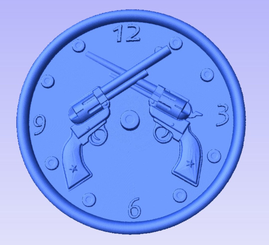 Gun Clock | CNC 3D Relief File STL - Etsy