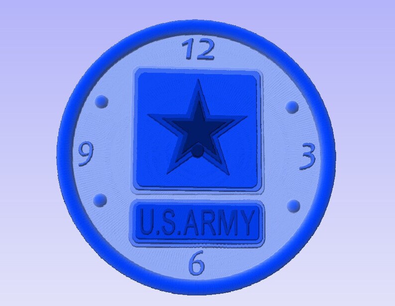 U.S. Army Clock | CNC 3D Relief File STL - Etsy