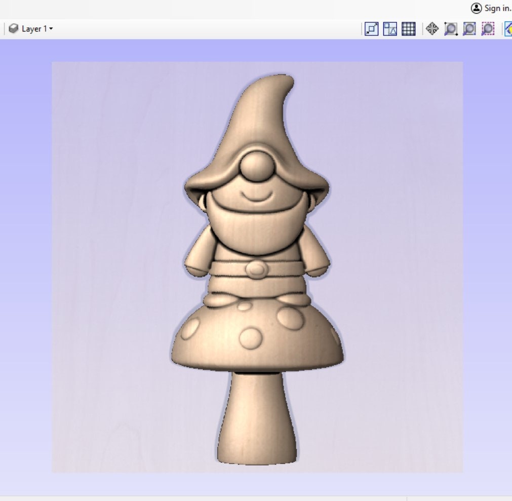 Gnome on Mushroom | CNC 3D Relief File STL - Etsy
