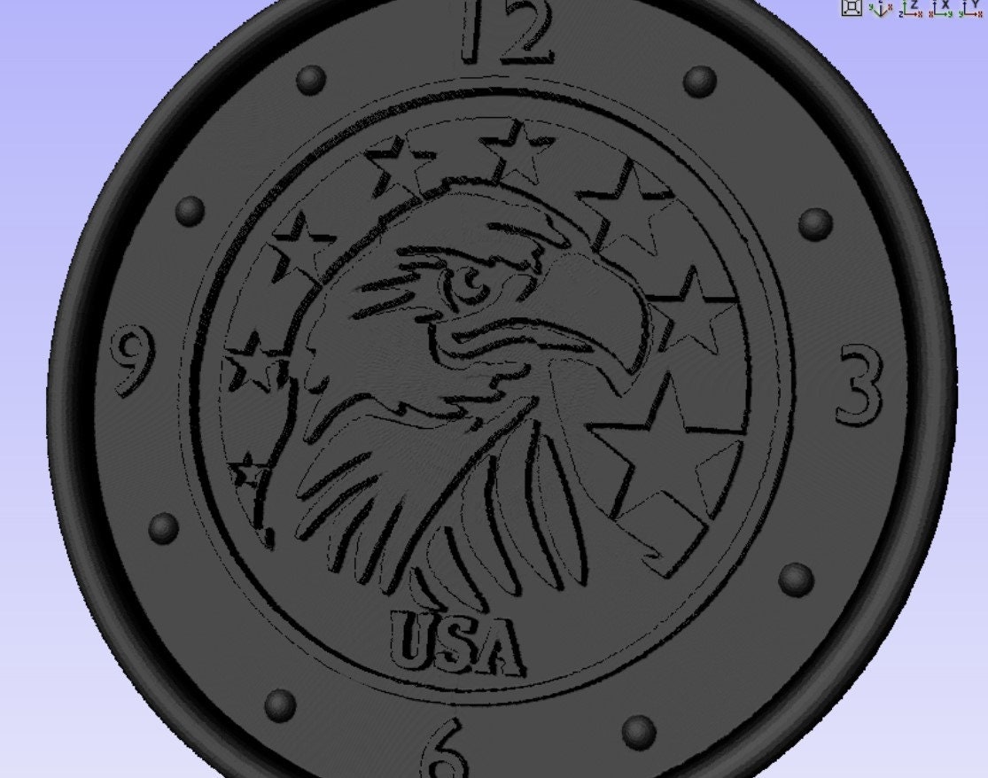 Eagle Clock CNC 3D Relief File STL - Etsy