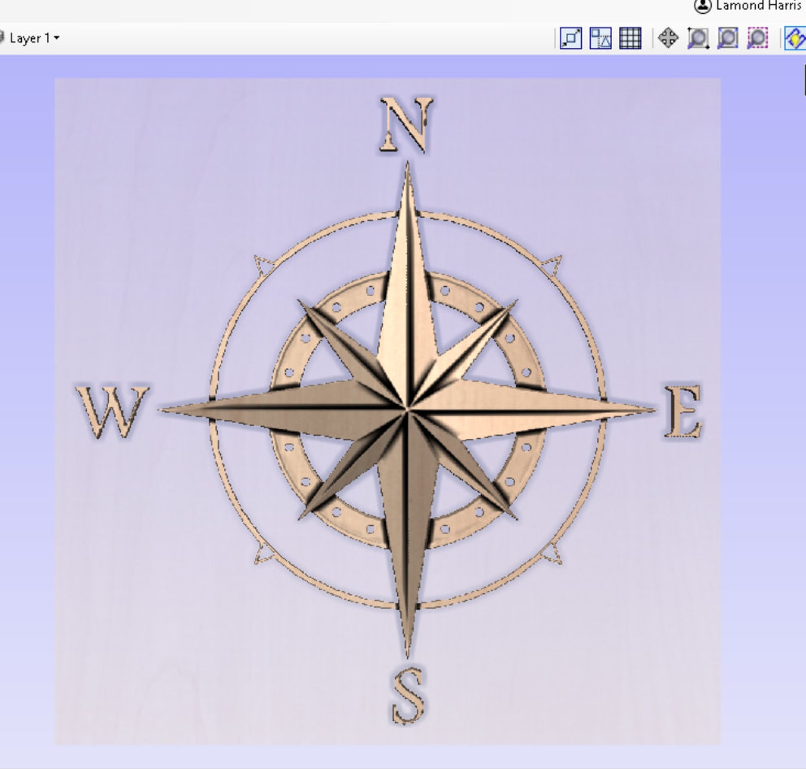 Compass CNC 3D Relief File STL - Etsy
