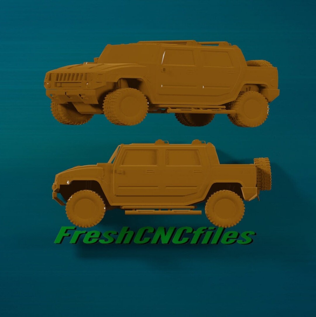 Hummer H2 - 2 Files | CNC 3D Relief File STL - Truck in 2 Different ...
