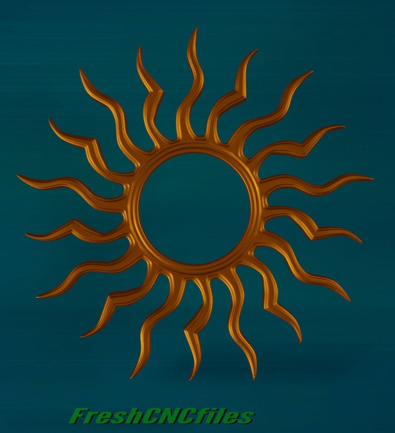 Sun Frame Mirror Decor CNC 3D Relief File STL - Etsy