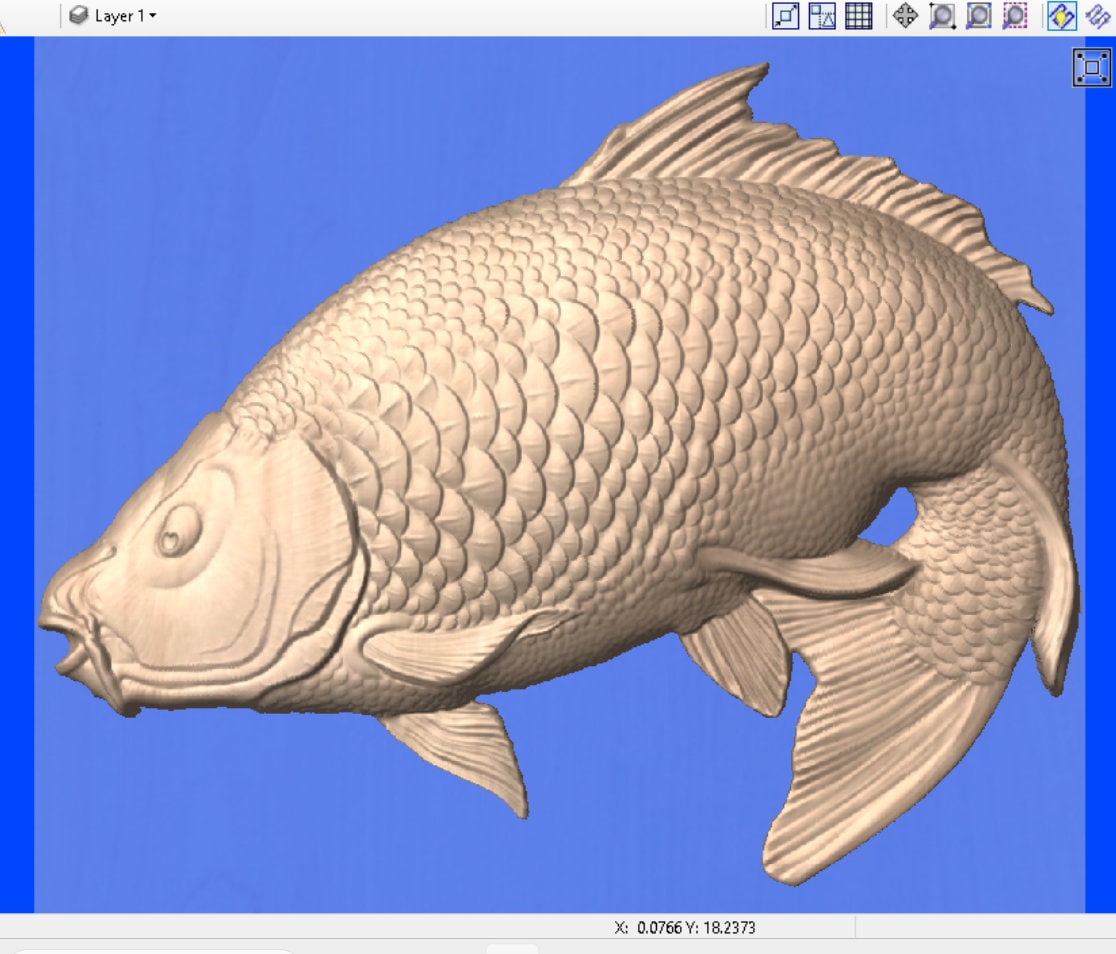 Fish CNC 3D Relief File STL - Etsy