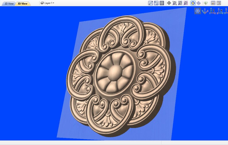 Onlay Flower Applique CNC STL 3D Relief File - Etsy