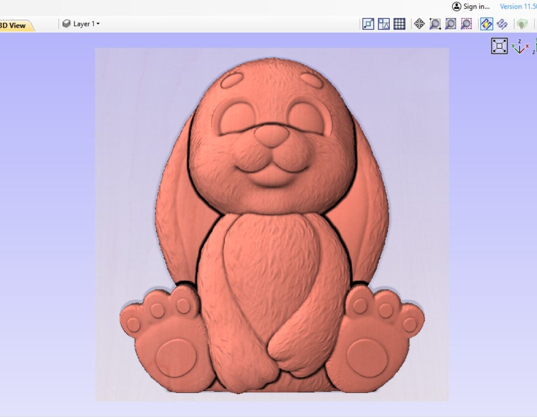 Cute Rabbit | CNC 3D Relief File STL - Etsy