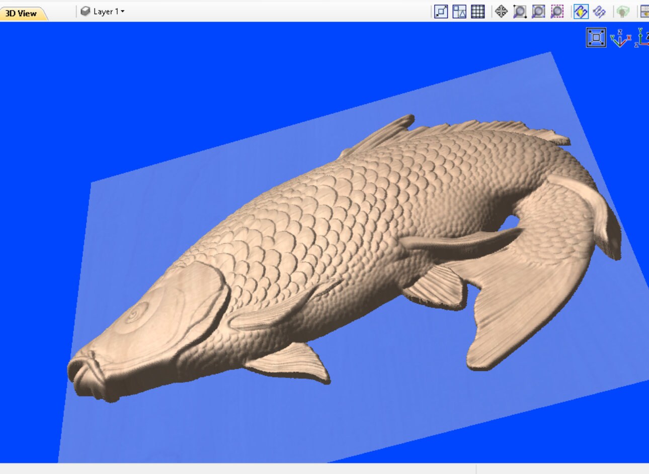 Fish CNC 3D Relief File STL - Etsy