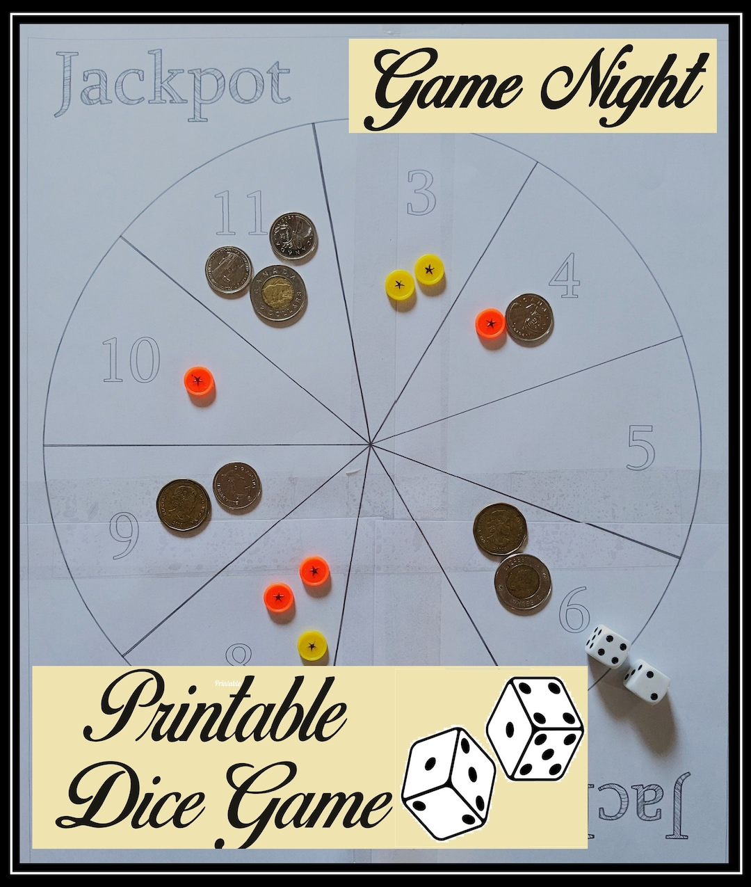 Jackpot Dice Game - Printable - Play Now - Etsy