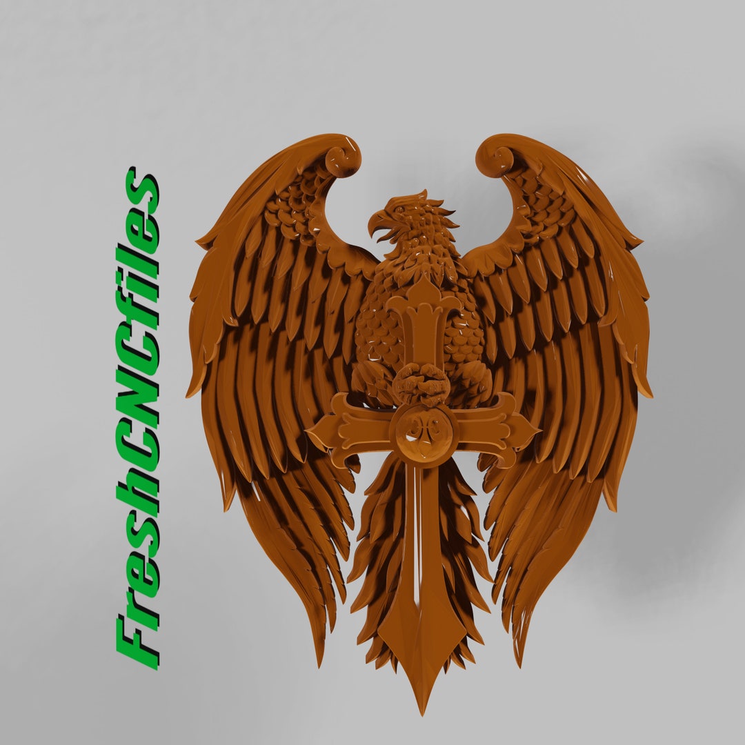 Cross With Eagle | CNC 3D Relief File STL - Etsy