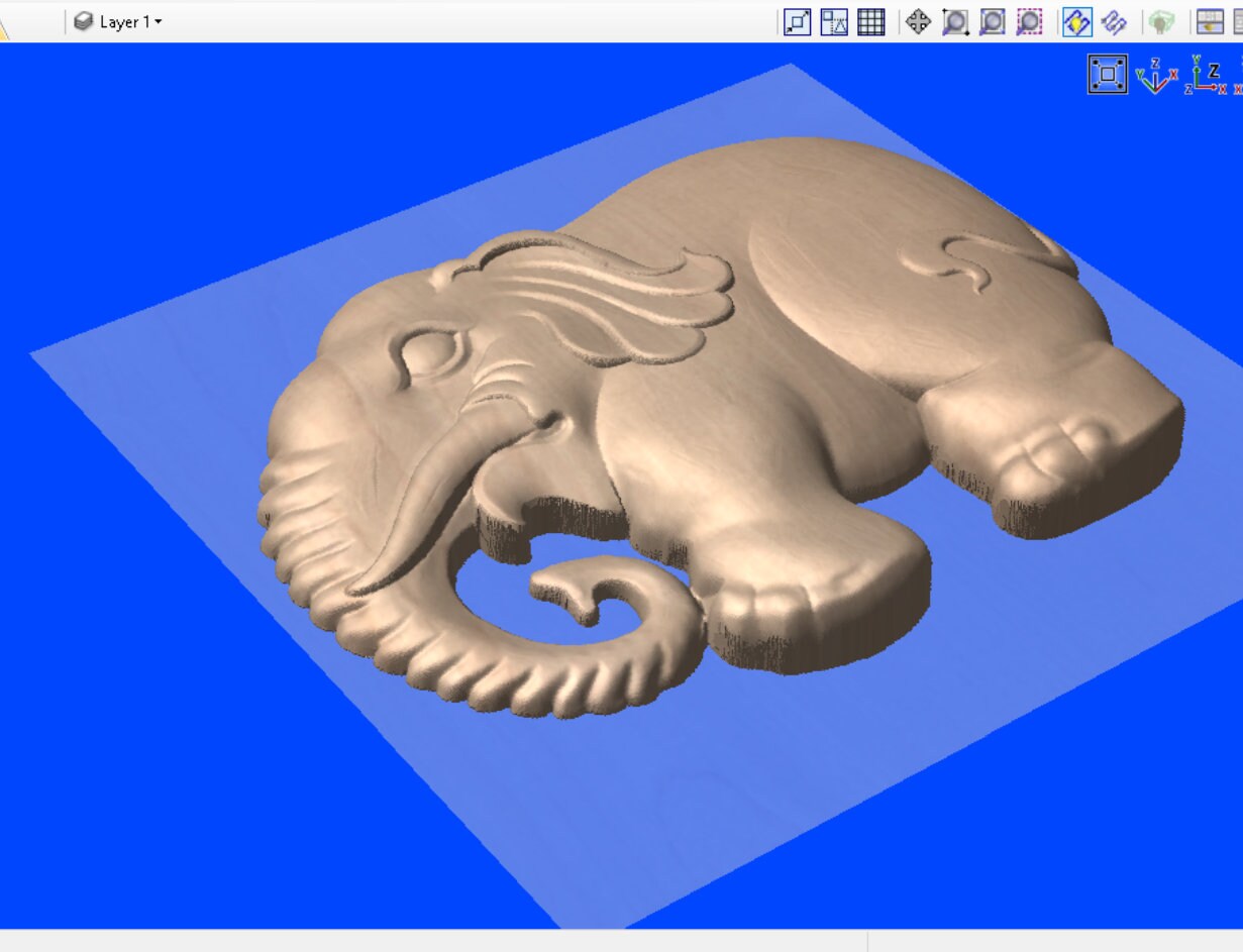 Cute Elephant CNC 3D Relief File STL - Etsy