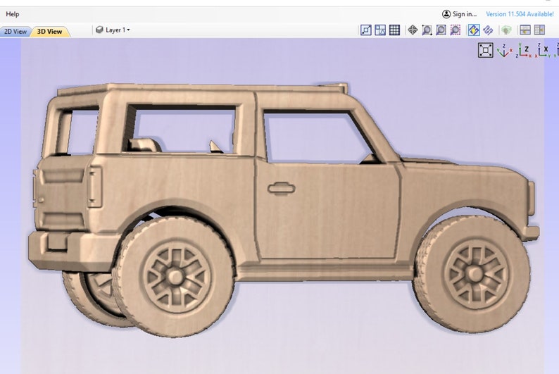Ford Bronco CNC 3D Relief File STL 2 Angles, 2 Files (Instant Download ...