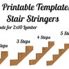 Stair Stringer Template | Four (4) Steps for 2x10 Lumber - Etsy Canada