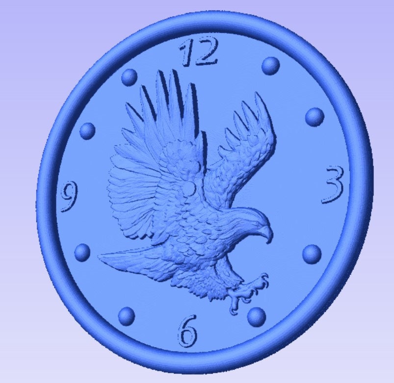 Eagle Clock | CNC 3D Relief File STL - Etsy