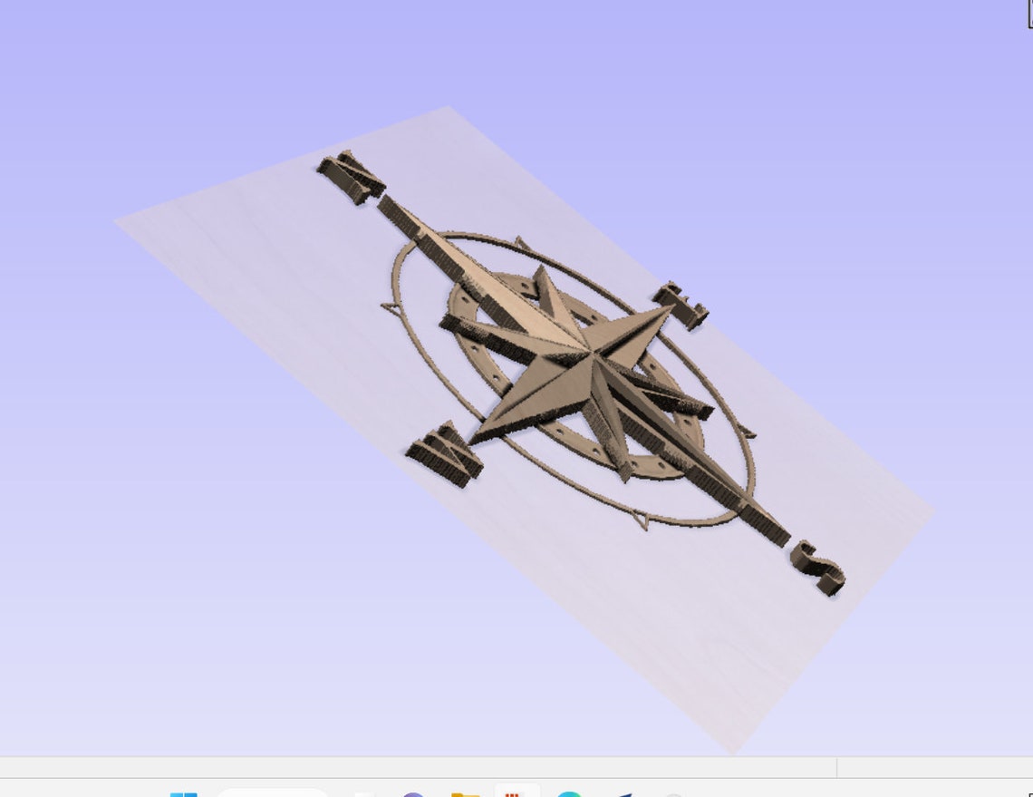 Compass CNC 3D Relief File STL - Etsy