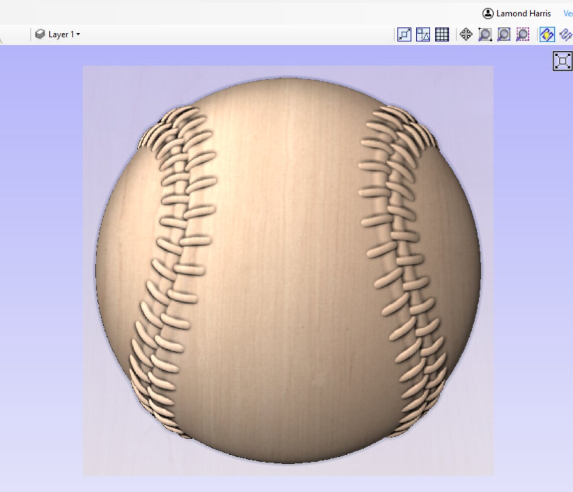 Baseball CNC 3D Relief File STL - Etsy